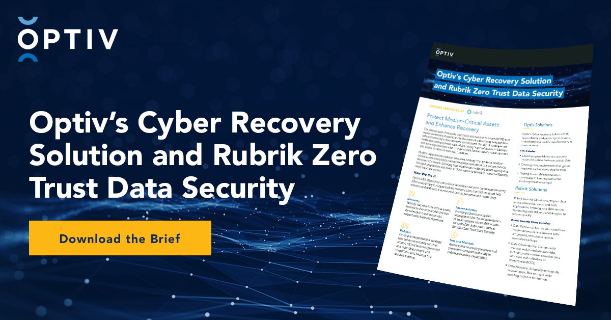 Optiv's CRS and Rubrik Zero Trust Data Security | Optiv
