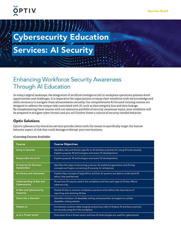 Cybersecurity Education Services: AI Security