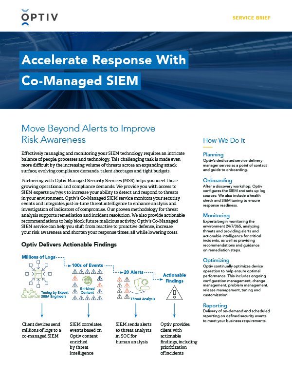 Accelerate Response with Co-Managed SIEM | Optiv