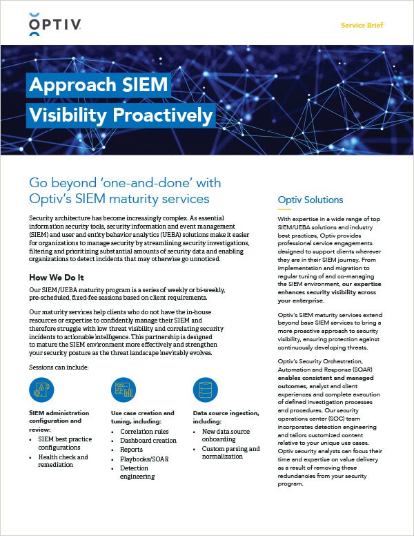 Approach SIEM Visibility Proactively | Optiv