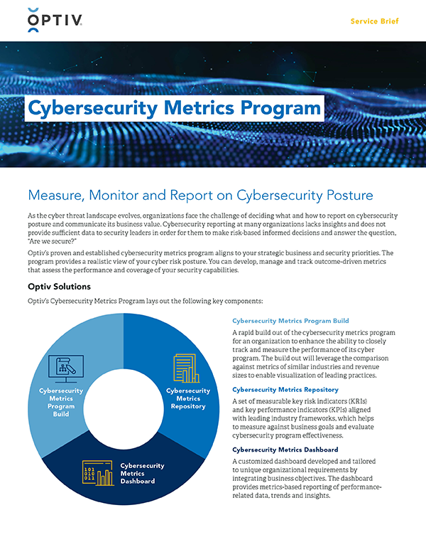 Cybersecurity Metrics Program | Optiv Cybersecurity Metrics Program | Optiv