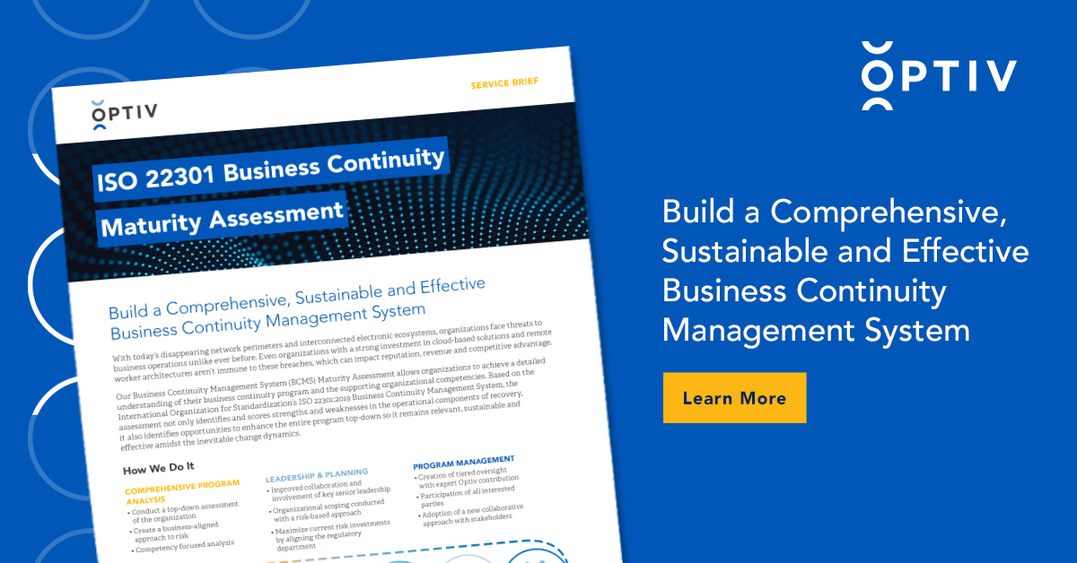 Business Continuity Management System Maturity Assessment | Optiv