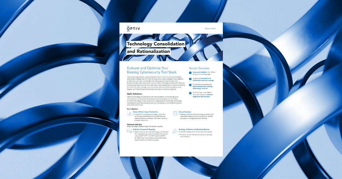 Technology Consolidation and Rationalization Service Brief | Optiv
