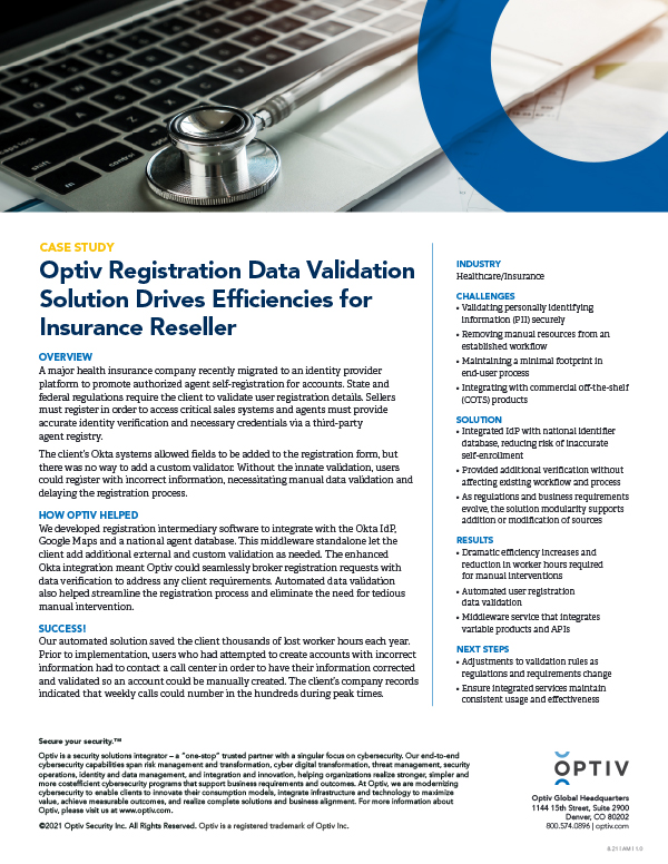 Data Validation Drives Efficiencies for Insurance Company | Optiv