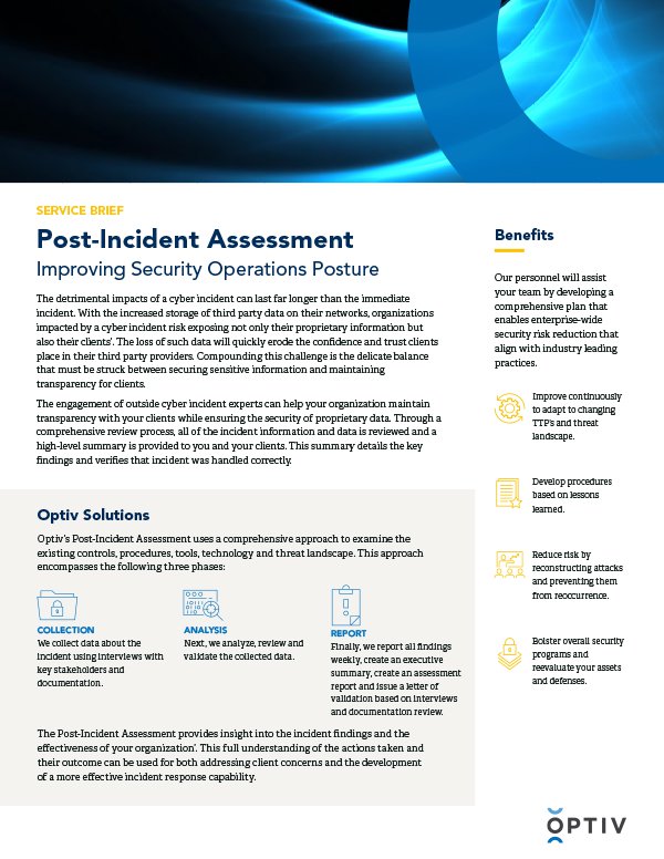 Post-Incident Assessment | Optiv