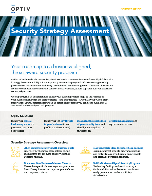 Security Strategy Assessment | Risk | Optiv