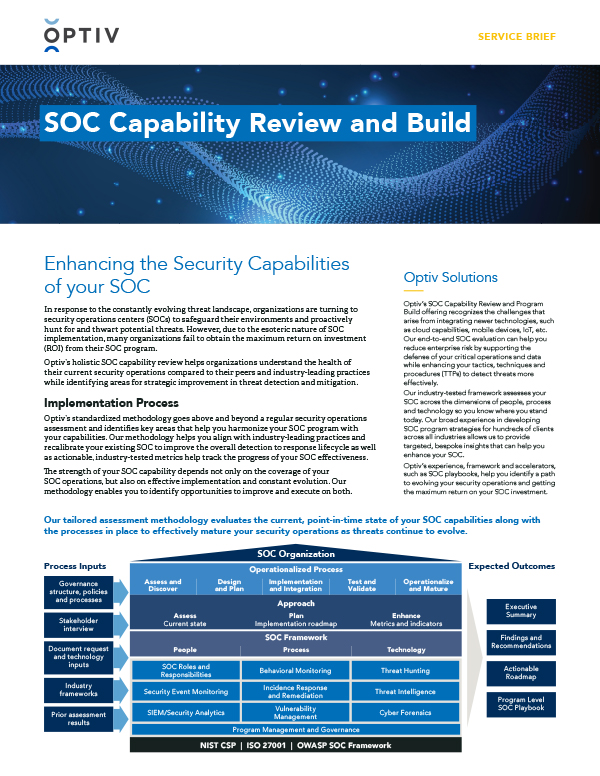 SOC Capability Review and Build | Optiv